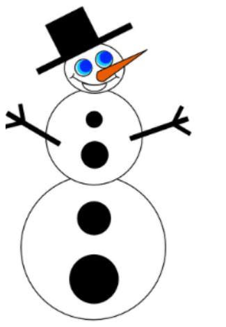 Solved Create a below shown Snowman by generating a code in | Chegg.com