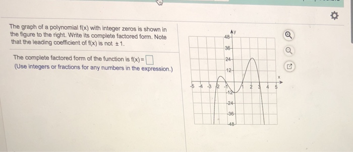 Solved The Graph Of A Polynomial Fx With Integer Zeros Is 1663