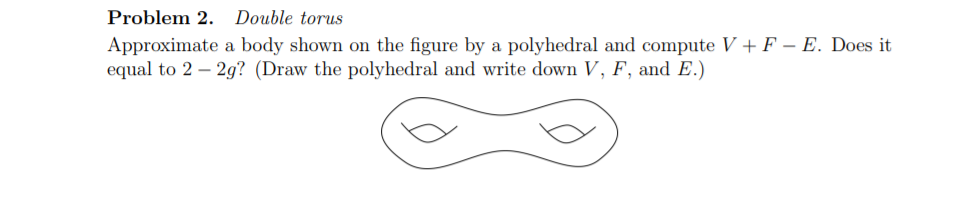 Solved Problem 2 Double torus Approximate a body shown on | Chegg.com