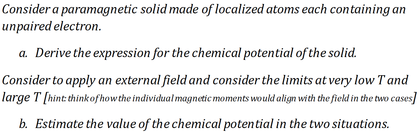 Solved Consider a paramagnetic solid made of localized atoms | Chegg.com