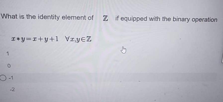 Solved What is the identity element of Zif equipped with the | Chegg.com