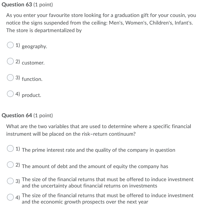 Solved Question 61 (1 point) Which of the following is not | Chegg.com