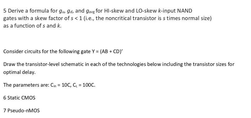 Solved 5 Derive a formula for gu, gd, and gavg for HI-skew | Chegg.com