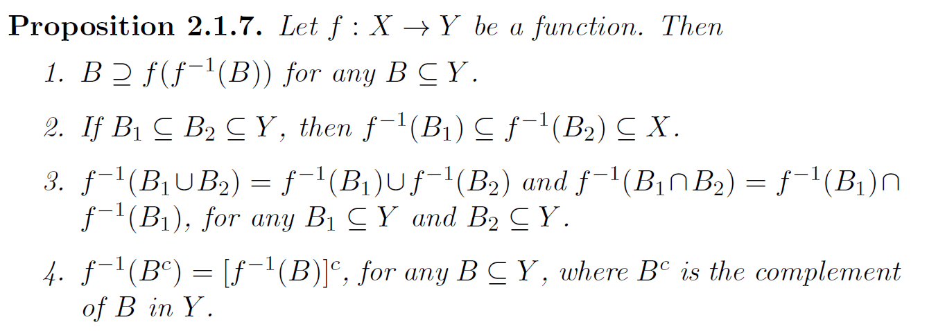 Solved Proposition 2.1.7. Let f:X→Y be a function. Then 1. | Chegg.com