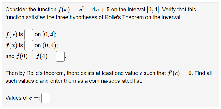 Solved Consider the function f(x)=x2−4x+5 on the interval | Chegg.com
