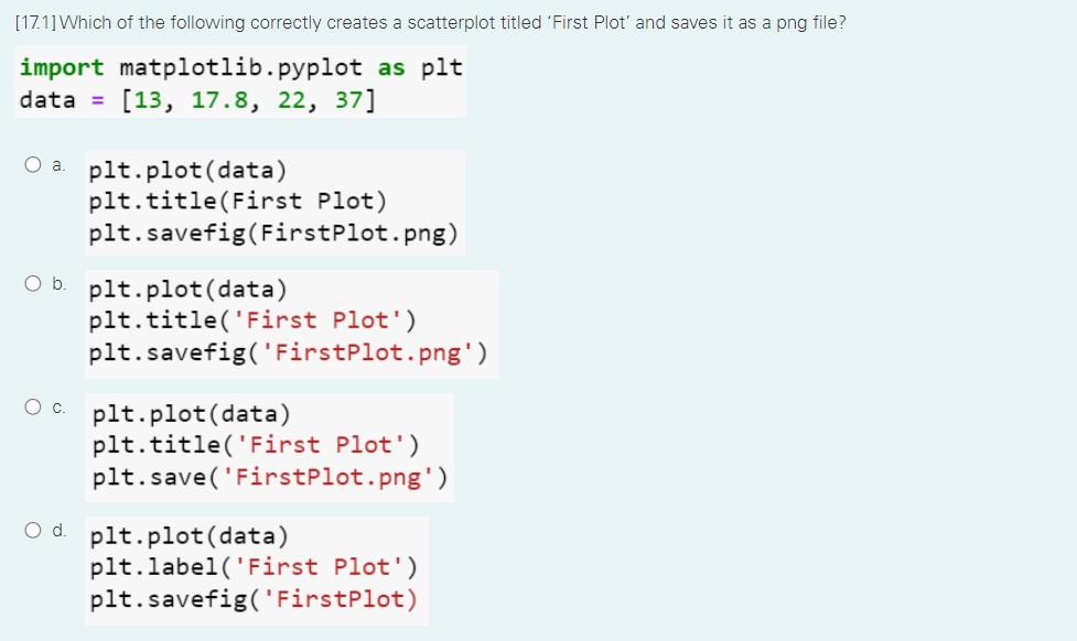 Solved [17.1] Which of the following correctly creates a | Chegg.com