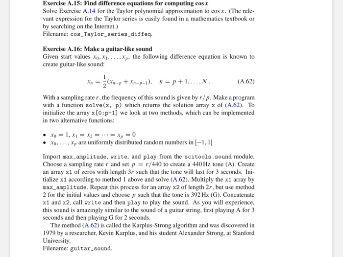 Exercise A 16 And A 18 I Am Required To Use Python 3