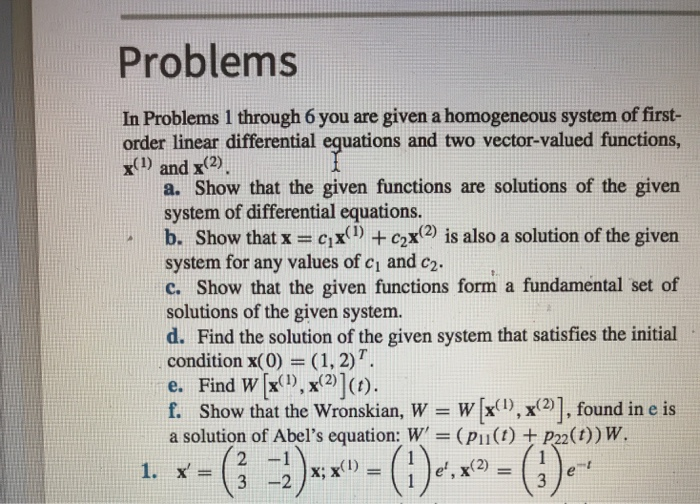 Solved Problems In Problems 1 Through 6 You Are Given A