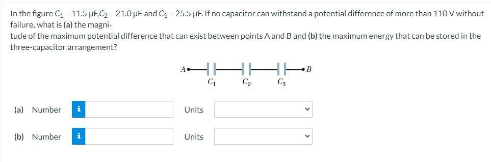 Solved In the figure C1=11.5μF,C2=21.0μF and C3=25.5μF. If | Chegg.com
