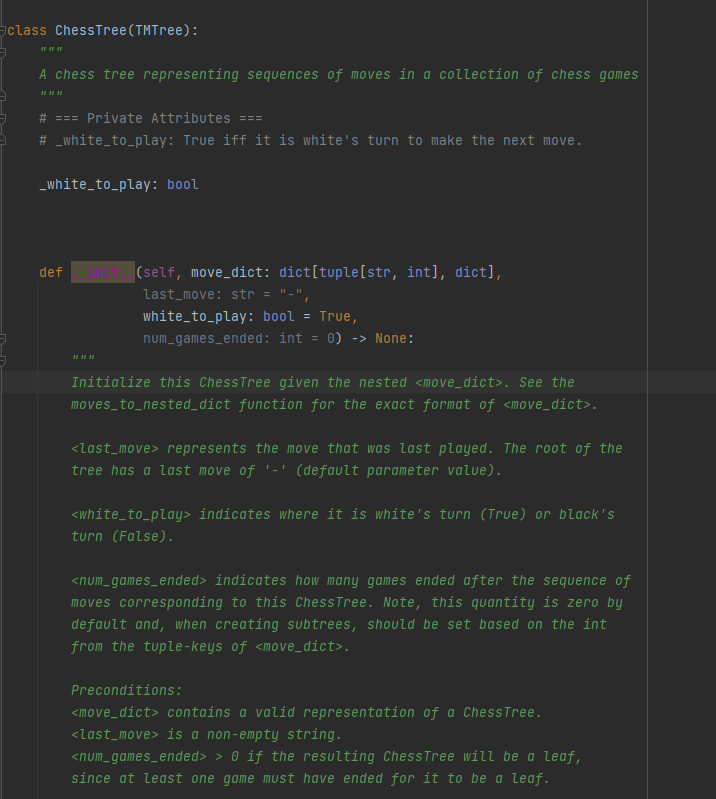 Solved Initiate this ChessTree class. The example of the | Chegg.com