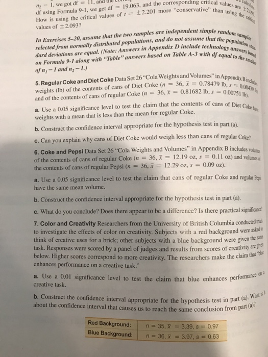 Solved n corresponding crit critical df using Formula 9-1, | Chegg.com