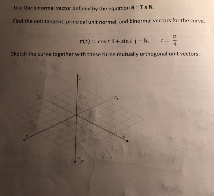 Solved Use the binormal vector defined by the equation B Tx | Chegg.com