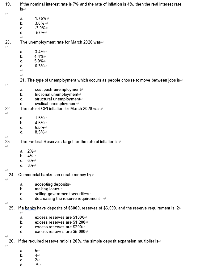 Solved If the nominal interest rate is 7% and the rate of | Chegg.com