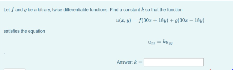 Solved Let f and g be arbitrary, twice differentiable | Chegg.com