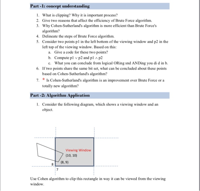 Solved Part -1: concept understanding 1. What | Chegg.com