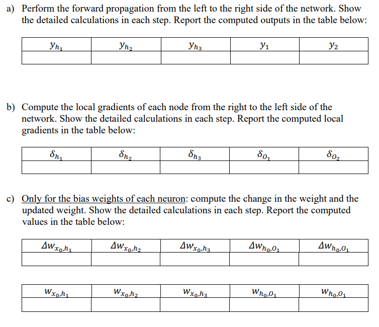 Problem 1) Forward-backward propagation: Consider the | Chegg.com