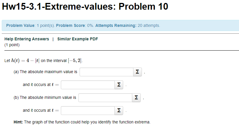 Solved Hw15-3.1-Extreme-values: Problem 10 Problem Value: 1 | Chegg.com