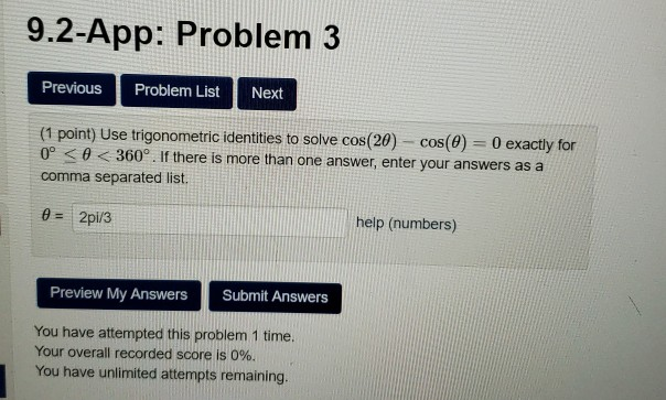 Solved 9.2-App: Problem 3 Previous Problem ListNext (1 | Chegg.com