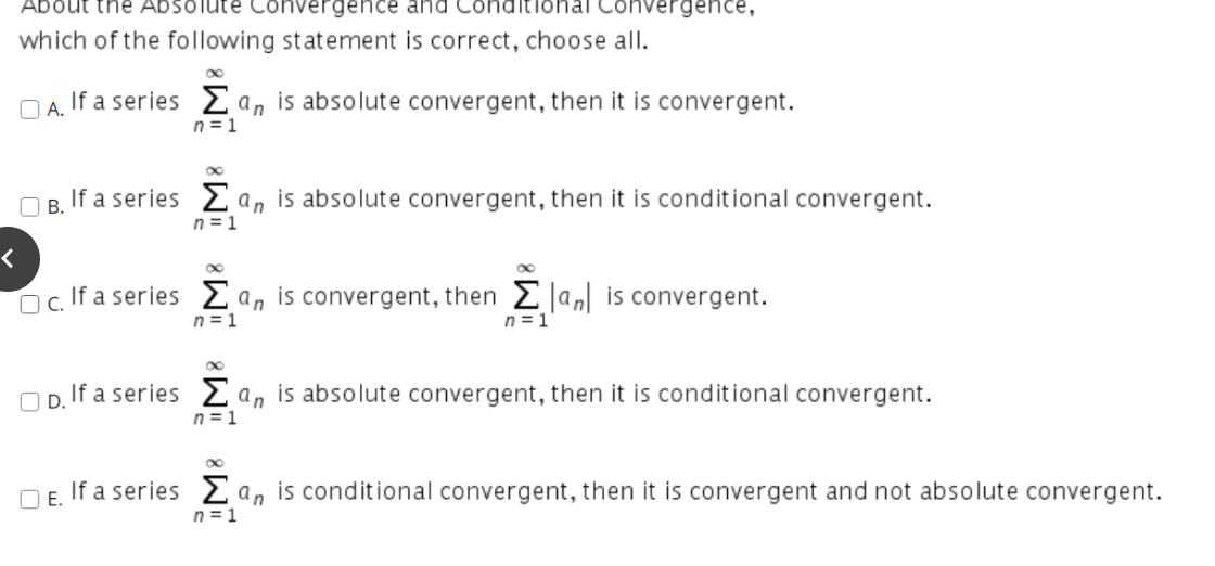 Solved the Absolute Convergence and hditional Convergence, | Chegg.com