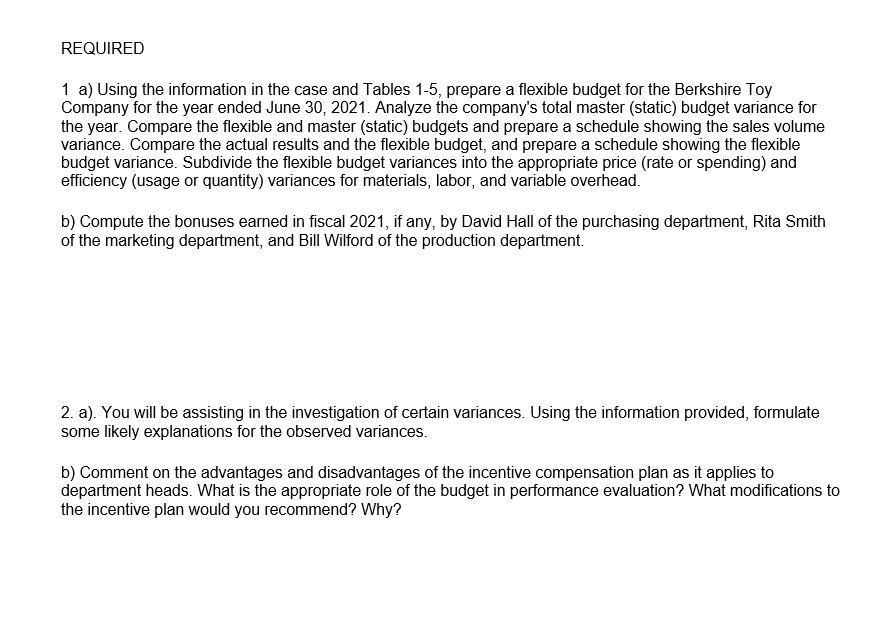 Solved The static budget for fiscal 2021 was prepared as | Chegg.com
