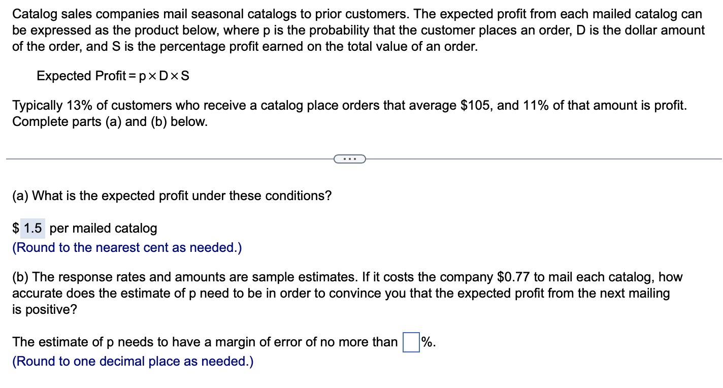 Solved Catalog sales companies mail seasonal catalogs to | Chegg.com