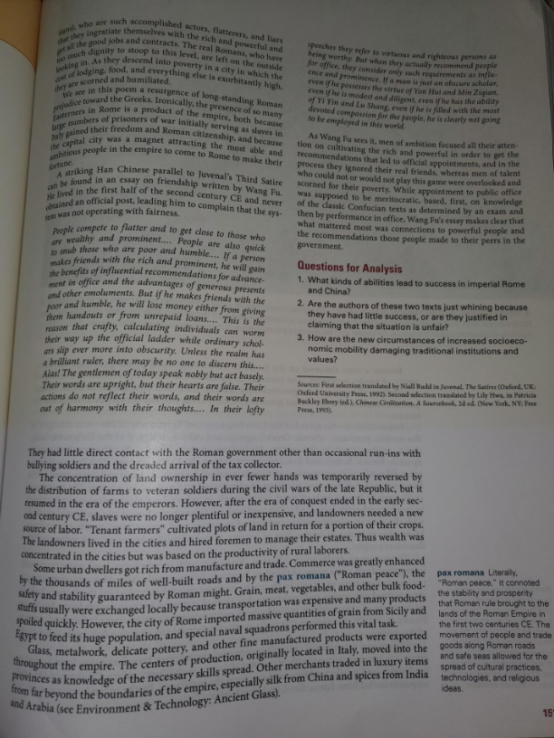 Solved Compare and contrast Ancient Rome/ Han China, and | Chegg.com