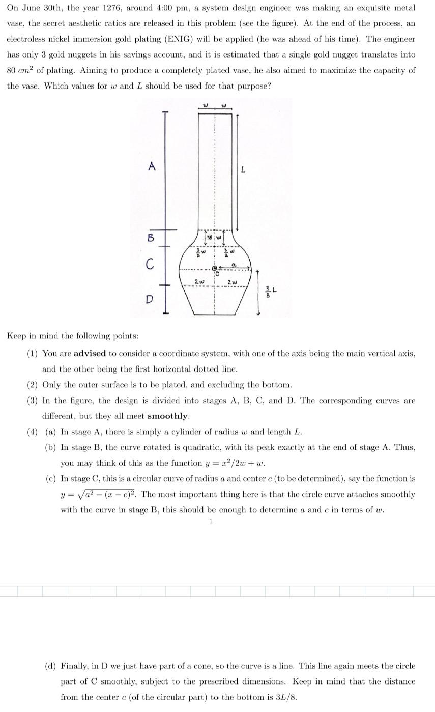 Solved On June 30th, the year 1276, around 4:00 pm, a system | Chegg.com