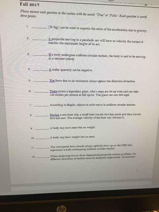 Solved Fall 2017 Please answer each question in this section | Chegg.com Solved Fall 2017 Please answer each question in this section | Chegg.com