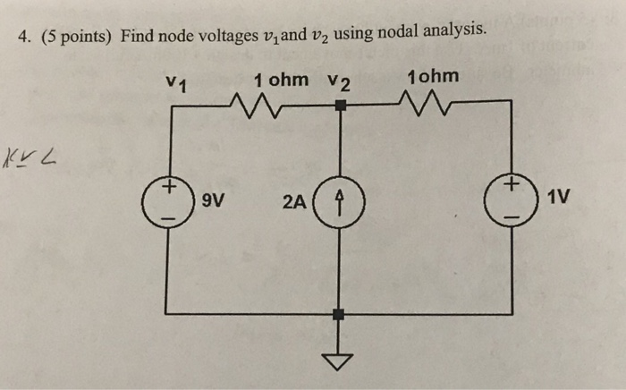 Solved (5 points) Find node voltages vjand v2 using nodal | Chegg.com Solved (5 points) Find node voltages vjand v2 using nodal | Chegg.com