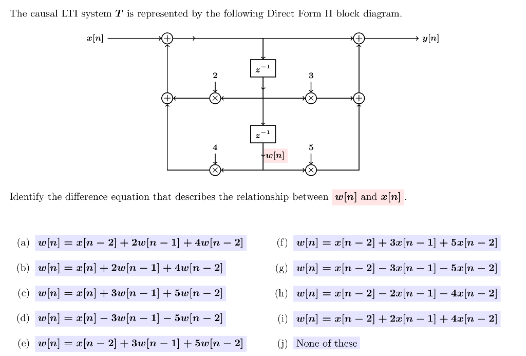 Solved The causal LTI system T is represented by the | Chegg.com