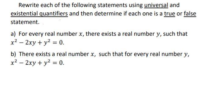 Solved Rewrite each of the following statements using | Chegg.com