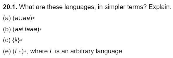 20.1. What are these languages, in simpler terms? | Chegg.com