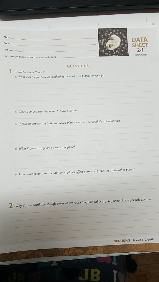 Solved Name Date Lab Section I was present and parlormed | Chegg.com