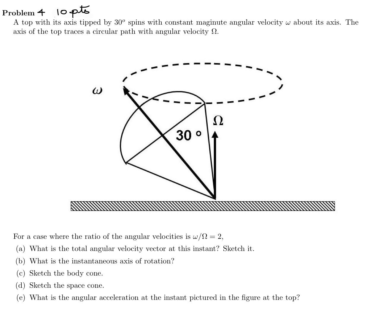 Solved Problem 4 10pts A Top With Its Axis Tipped By 30∘