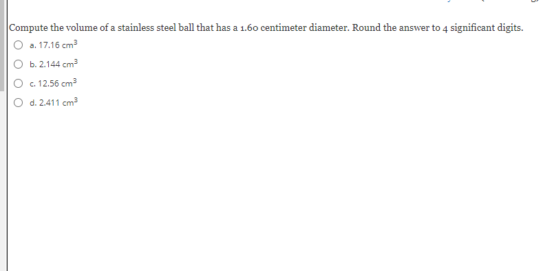 Solved Compute the volume of a stainless steel ball that has | Chegg.com