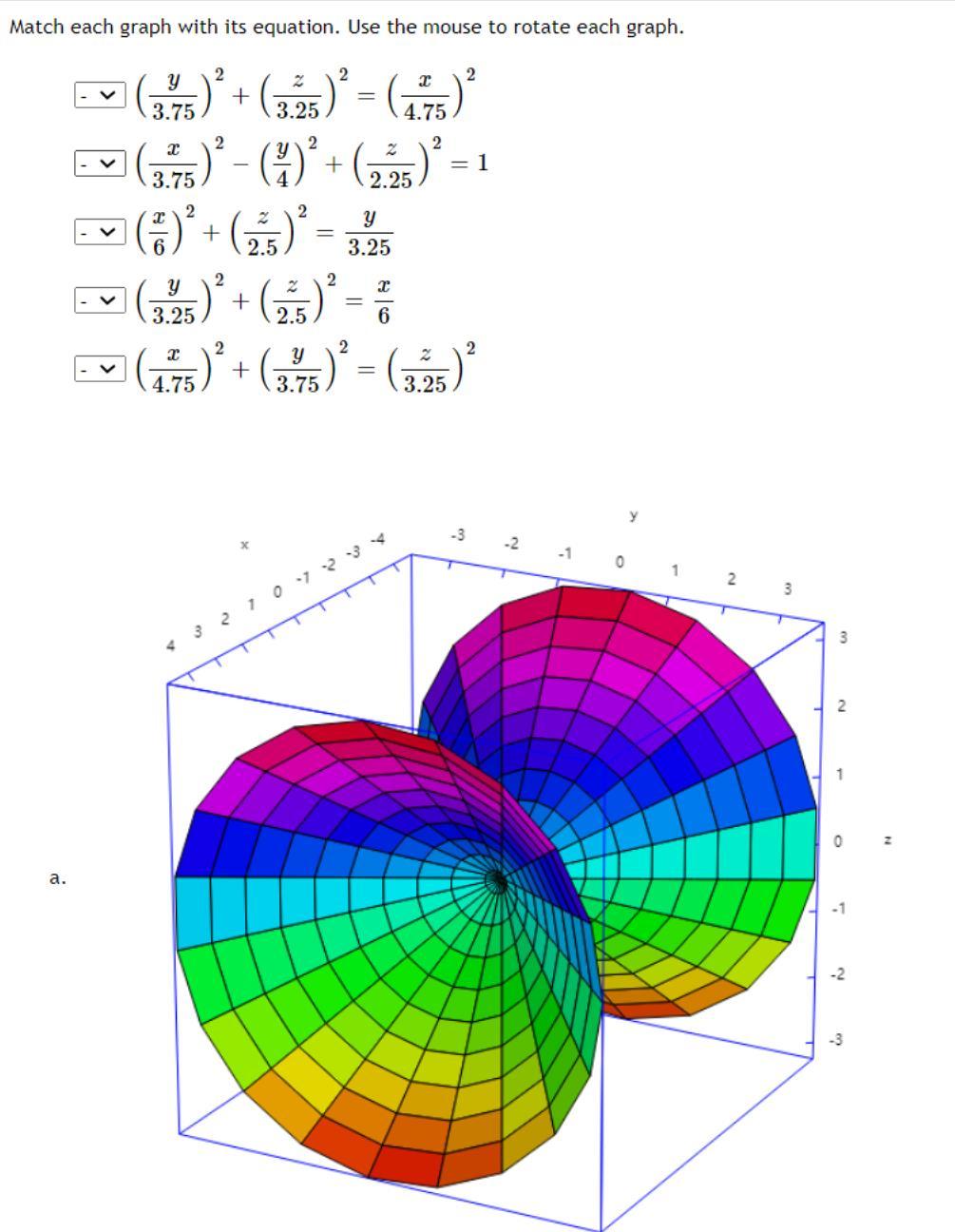 Solved Match each graph with its equation. Use the mouse to | Chegg.com