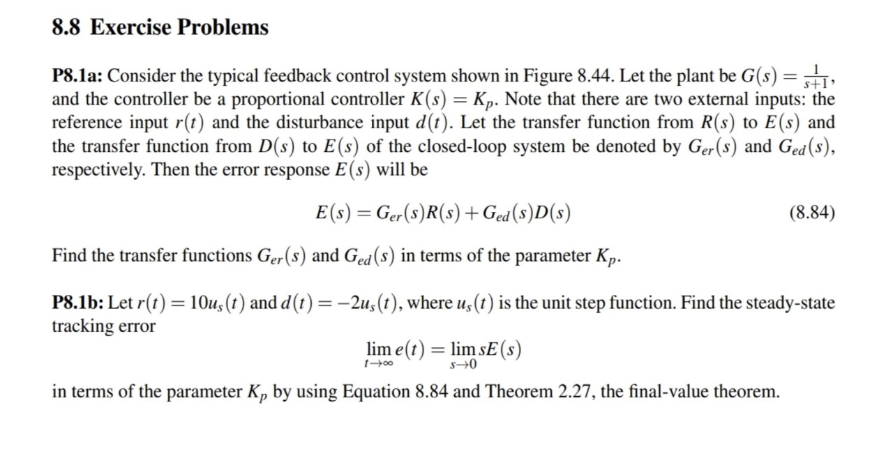 Solved 8.8 Exercise Problems P8.la: Consider the typical | Chegg.com