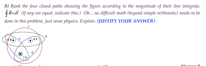Solved B) Rank the four closed paths showing the figure | Chegg.com