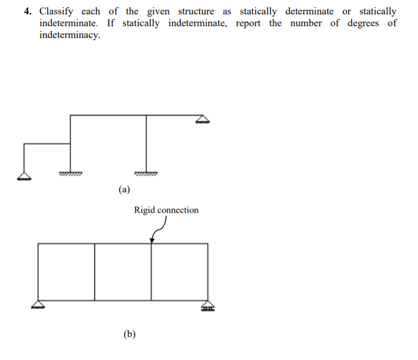 Solved 4. Classify each of the given structure as statically | Chegg.com