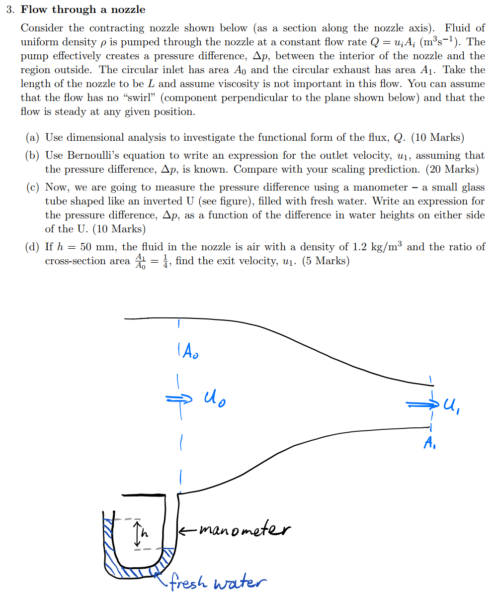 Solved: 3. Flow Through A Nozzle Consider The Contracting ... | Chegg.com