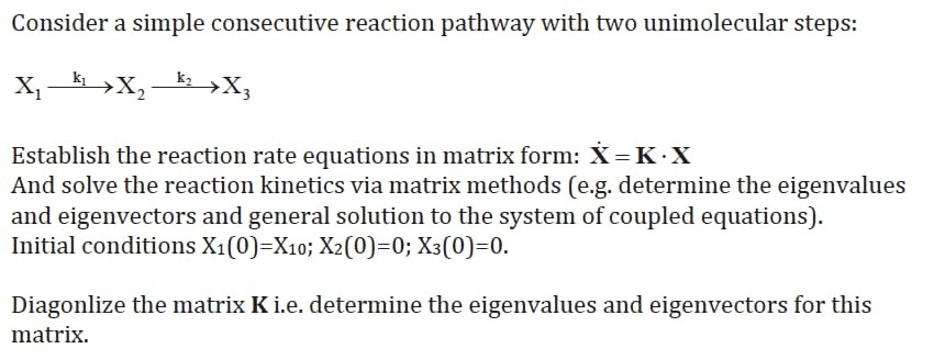 Solved Consider a simple consecutive reaction pathway with | Chegg.com