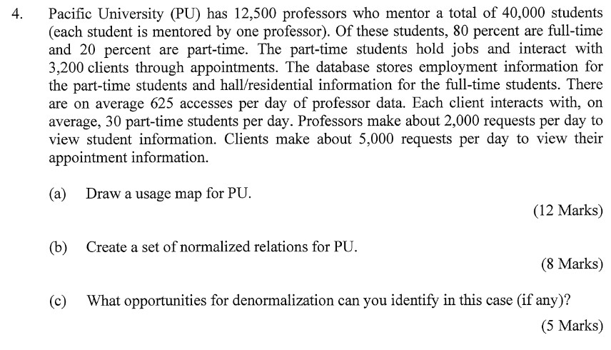 Solved Pacific University (PU) has 12,500 professors who | Chegg.com
