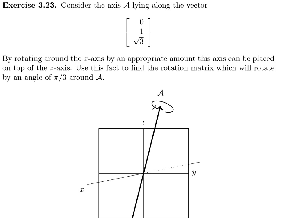 Solved Exercise 3.23. Consider the axis A lying along the | Chegg.com