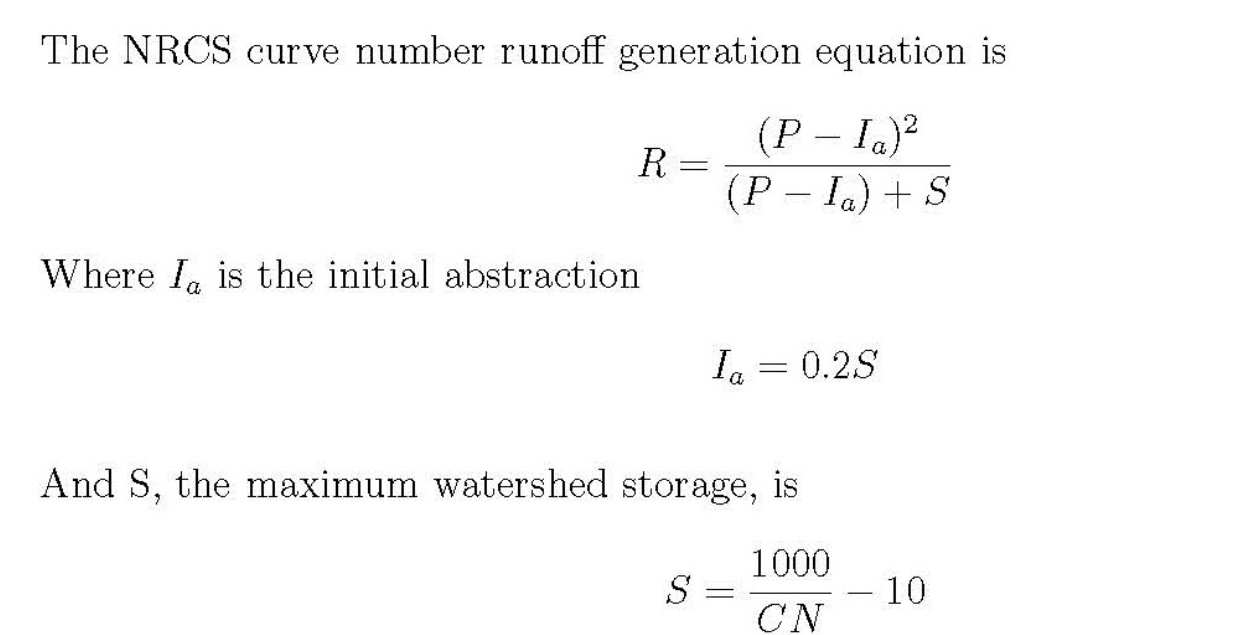Solved The NRCS curve number runoff generation equation is | Chegg.com