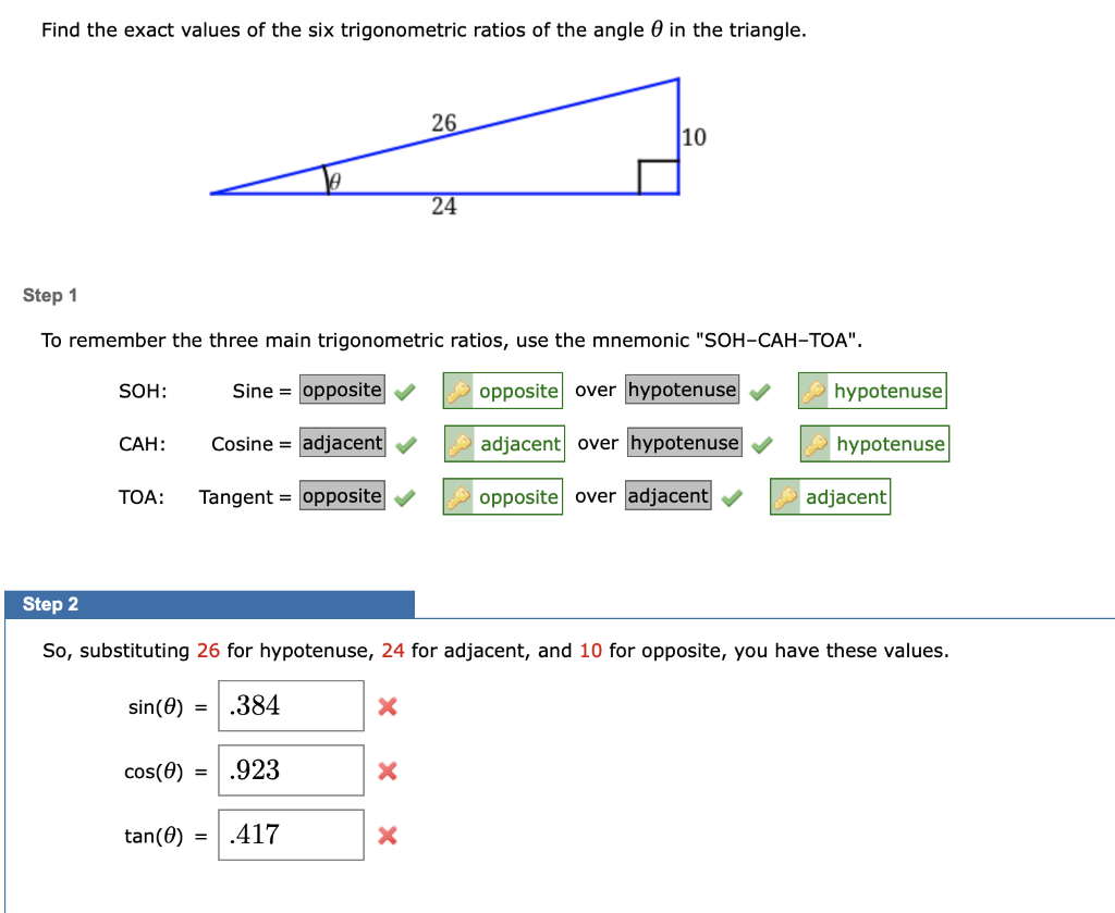 Solved Find the exact values of the six trigonometric ratios | Chegg.com