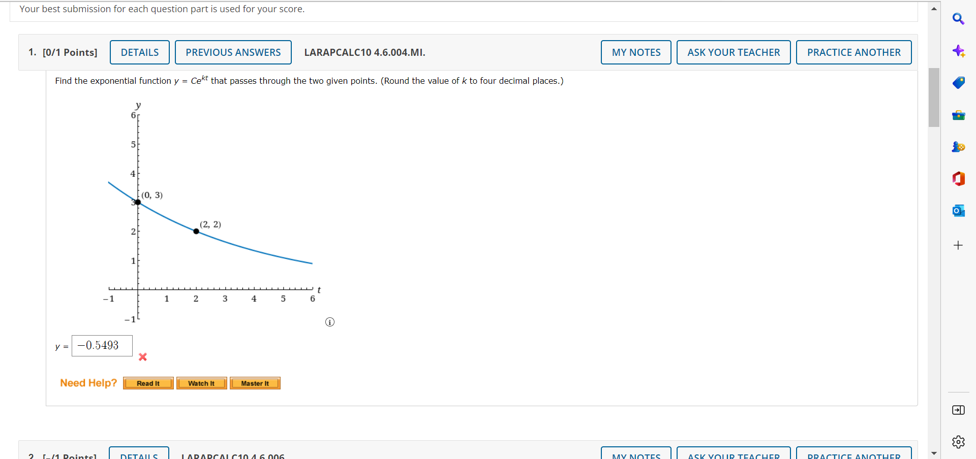 Solved y=Cekt | Chegg.com