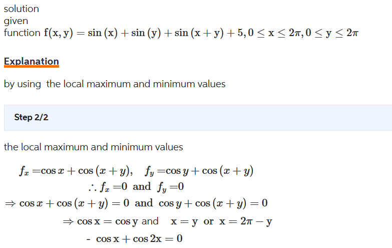 Solved can someone explain how they got to -cosx+cos2x=0I | Chegg.com