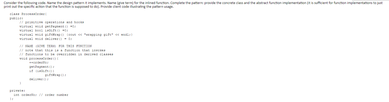Solved Consider the following code. Name the design pattern | Chegg.com