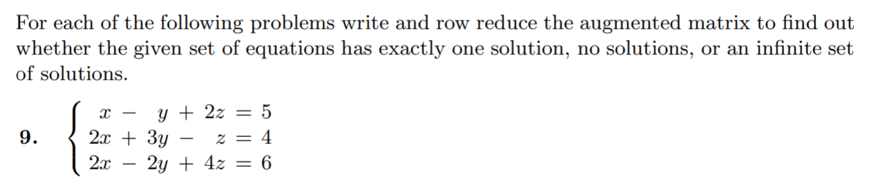 Solved For each of the following problems write and row | Chegg.com