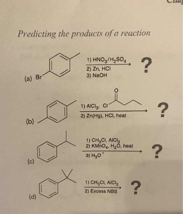 Solved lla Predicting the products of a reaction 1HNo,/H2S04 | Chegg.com